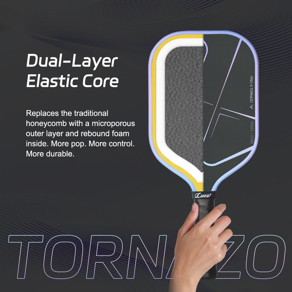 Luzzpickleball Pro 4 Tornazo Carbon Fiber Pickleball Paddle - Dual-Lay